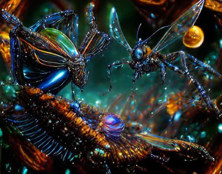 Galactic insects. - AI Generated Artwork - NightCafe Creator