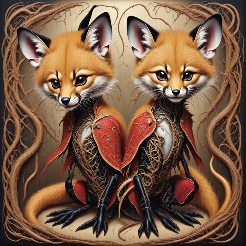 image of fluffy fox kits.