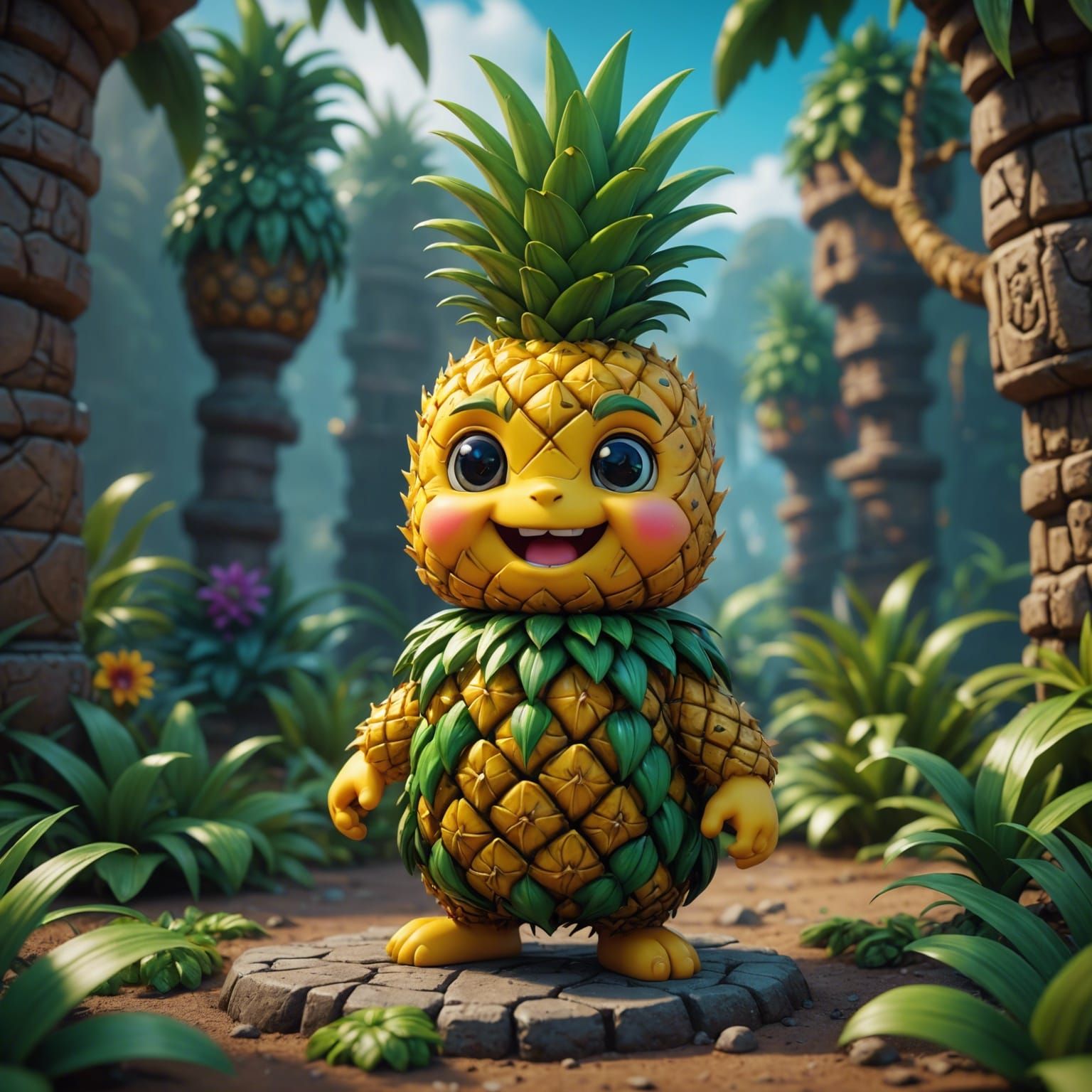 Chibi pineapple - AI Generated Artwork - NightCafe Creator