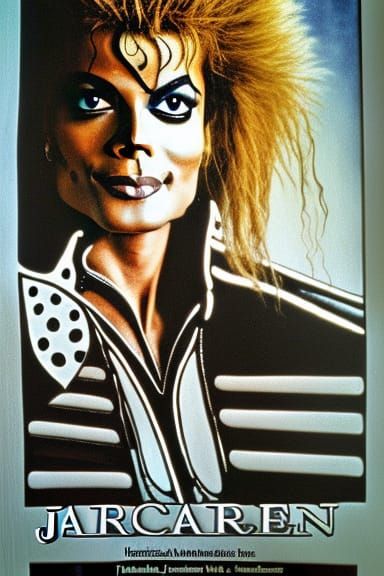 Michael Jackson as Jareth on a Labyrinth (1986) film poster - AI ...