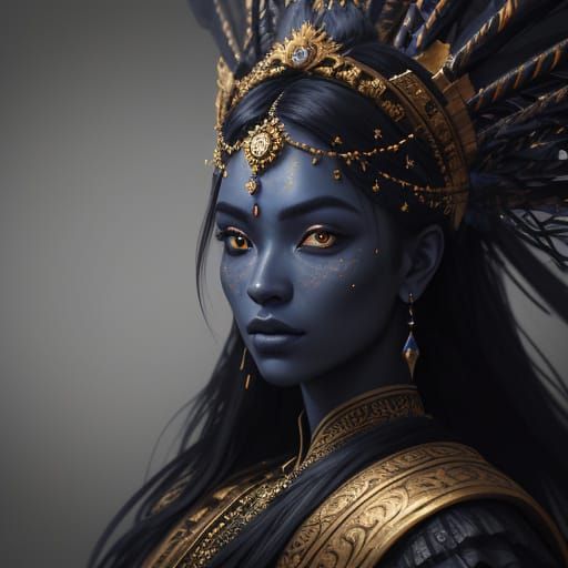 Terrio - Mysterious Headdress Portrait in Ethereal Glow