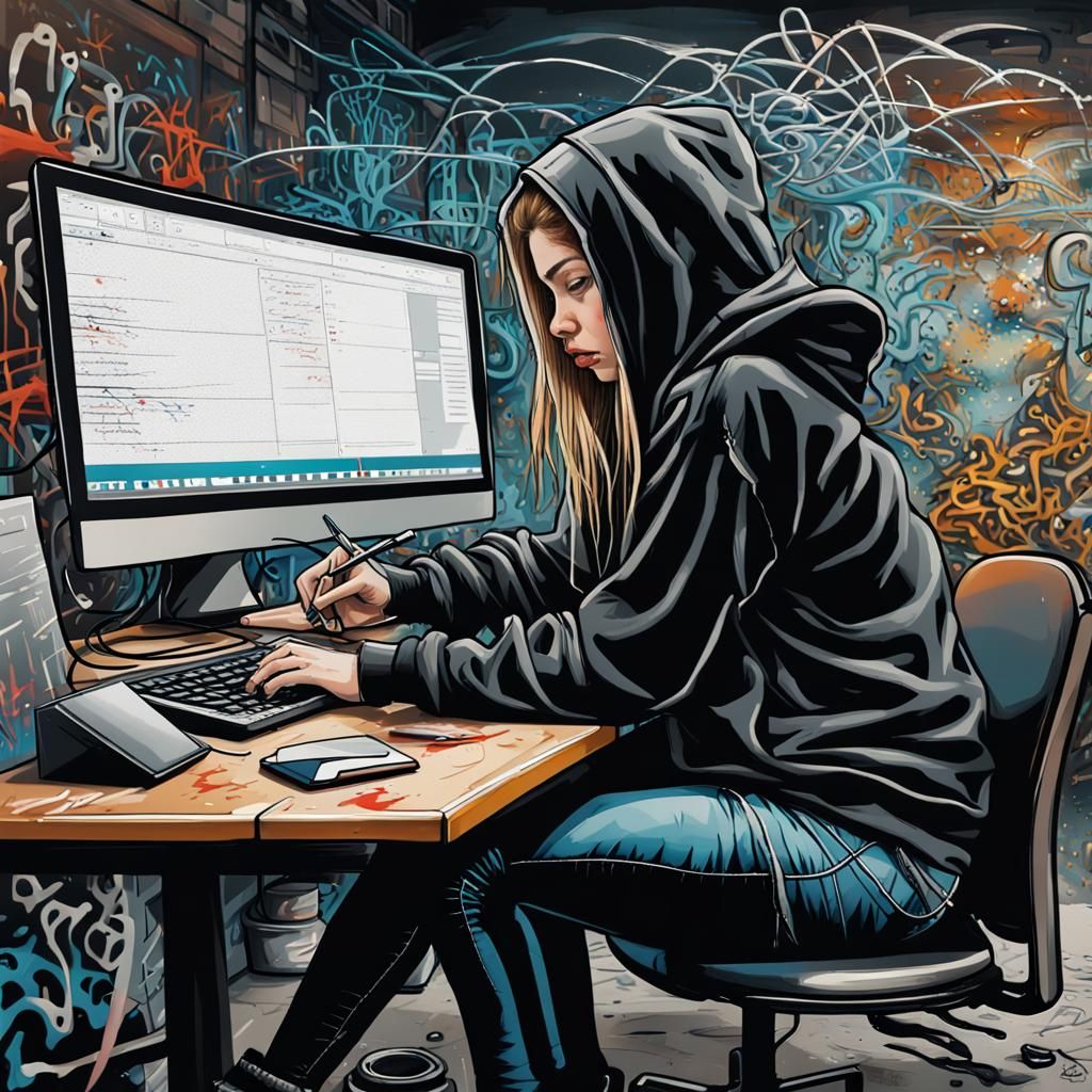 Hacker girl - AI Generated Artwork - NightCafe Creator