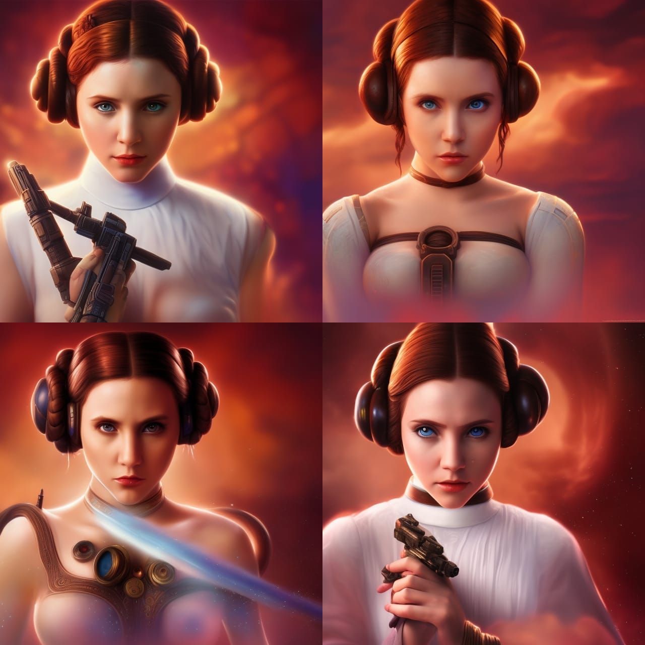 Princess Leia from the movie Star Wars deep color, intricate detail ...