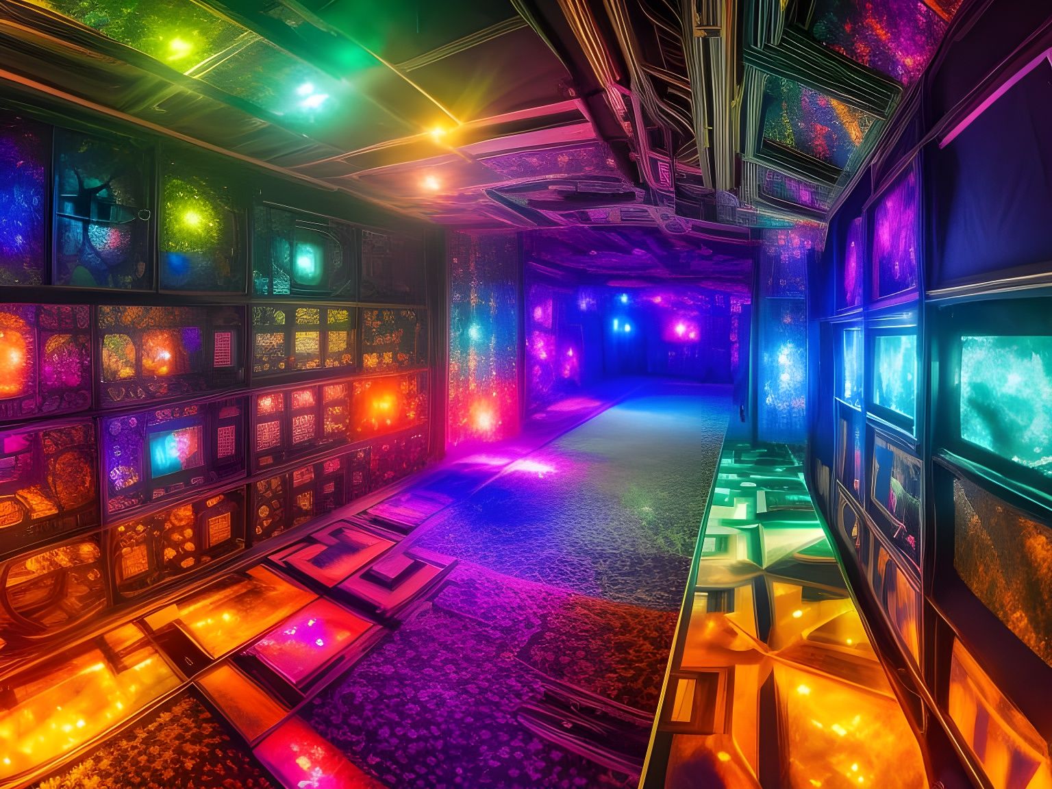 Hyperdetailed watercolor, fairy light, Geometric Strange ...