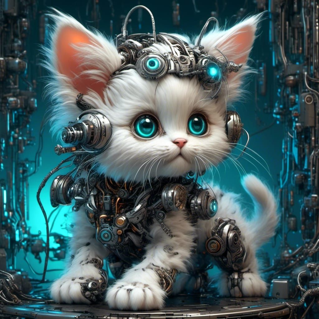 Cyber kitten v1.0 - AI Generated Artwork - NightCafe Creator