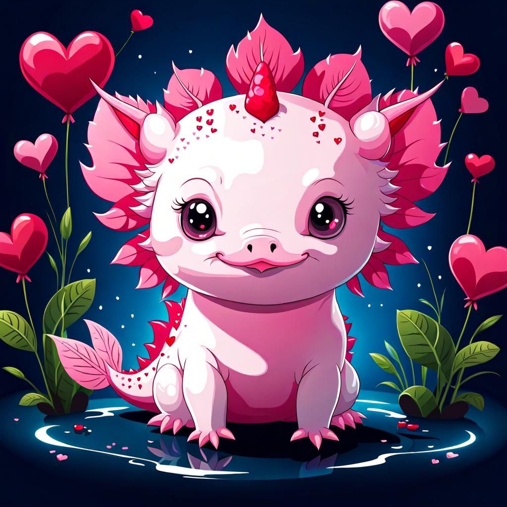 Cute axolotl - AI Generated Artwork - NightCafe Creator