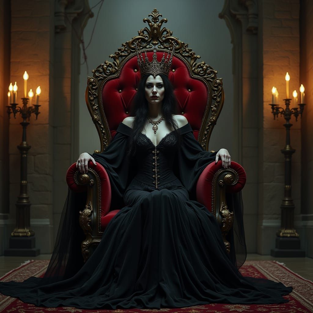 Vampire queen - Majestic Vampire Queen in Dark, Gothic Atmo...