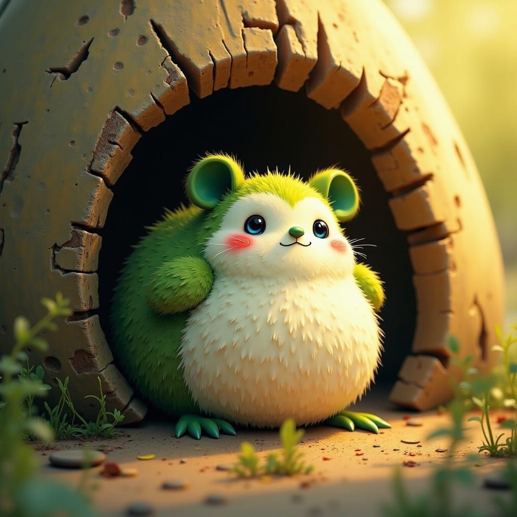 Whimsical Creature Builds Cozy Home Under Wooden S... - AI Art