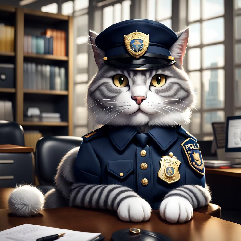 Gd Meowning Paw-lice officer 👮🐱🐾 - AI Generated Artwork - NightCafe Creator