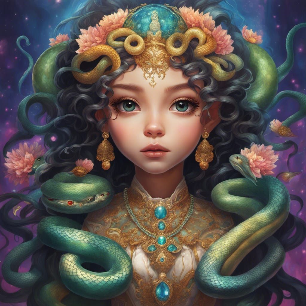 Cute and adorable chibi Medusa - AI Generated Artwork - NightCafe Creator
