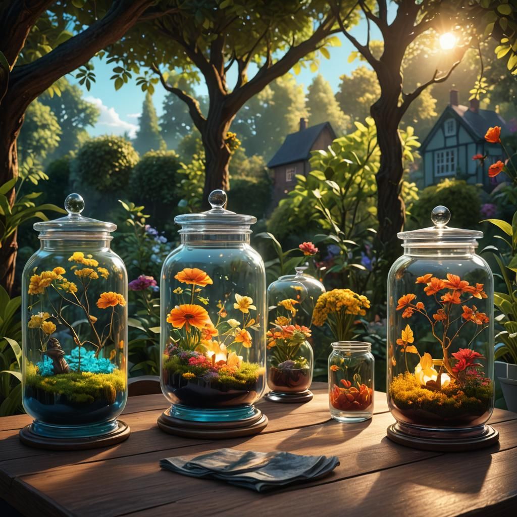 Garden in a jar collection - AI Generated Artwork - NightCafe Creator