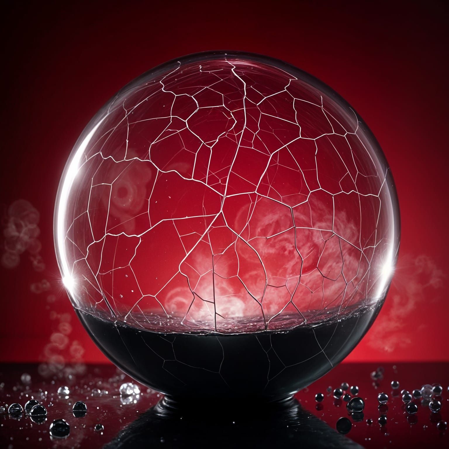 Cracked II - Realistic Glass Sphere with Intricate Light and...