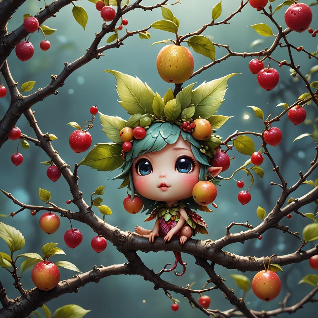 Chibi Fruit Fae - AI Generated Artwork - NightCafe Creator