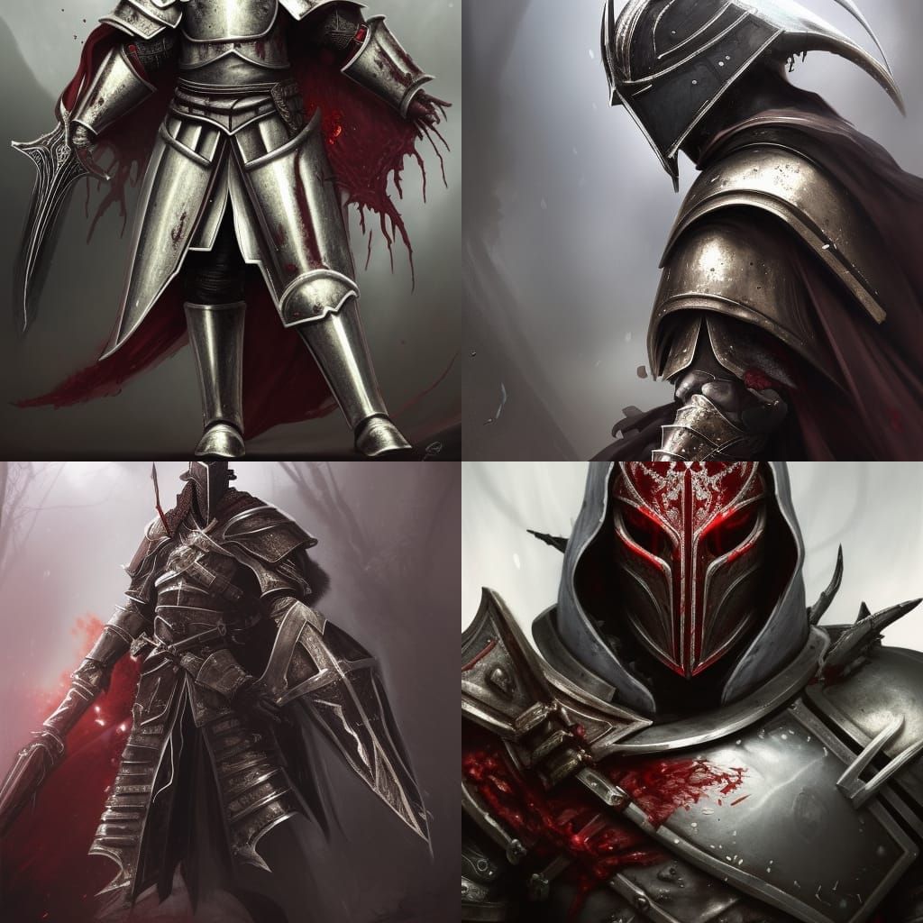 Heavily armored male crusader covered in blood bloodborne terrifying ...