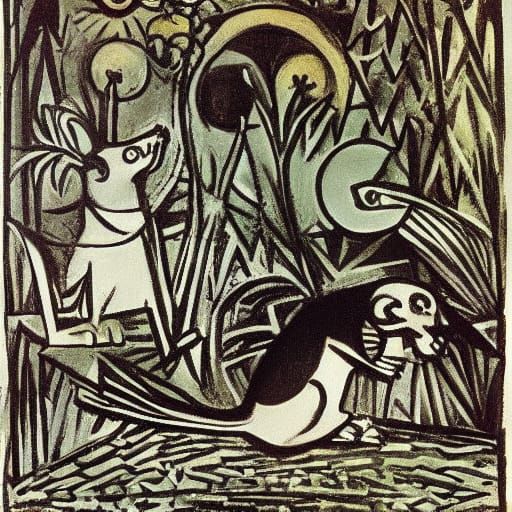 Vampire Hides Under Moonlit Night, Surrounded by R... - AI Art