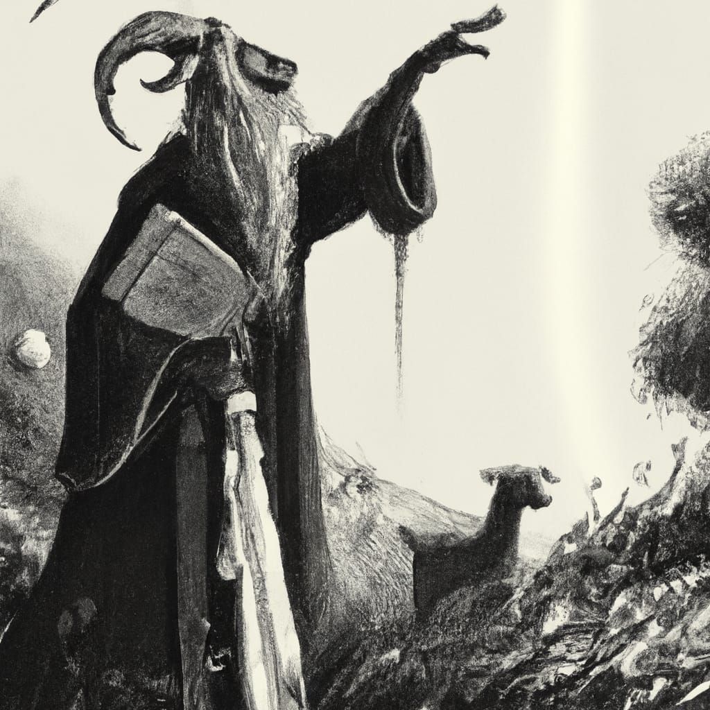 Goat Wizard Casting A Spell - AI Generated Artwork - NightCafe Creator