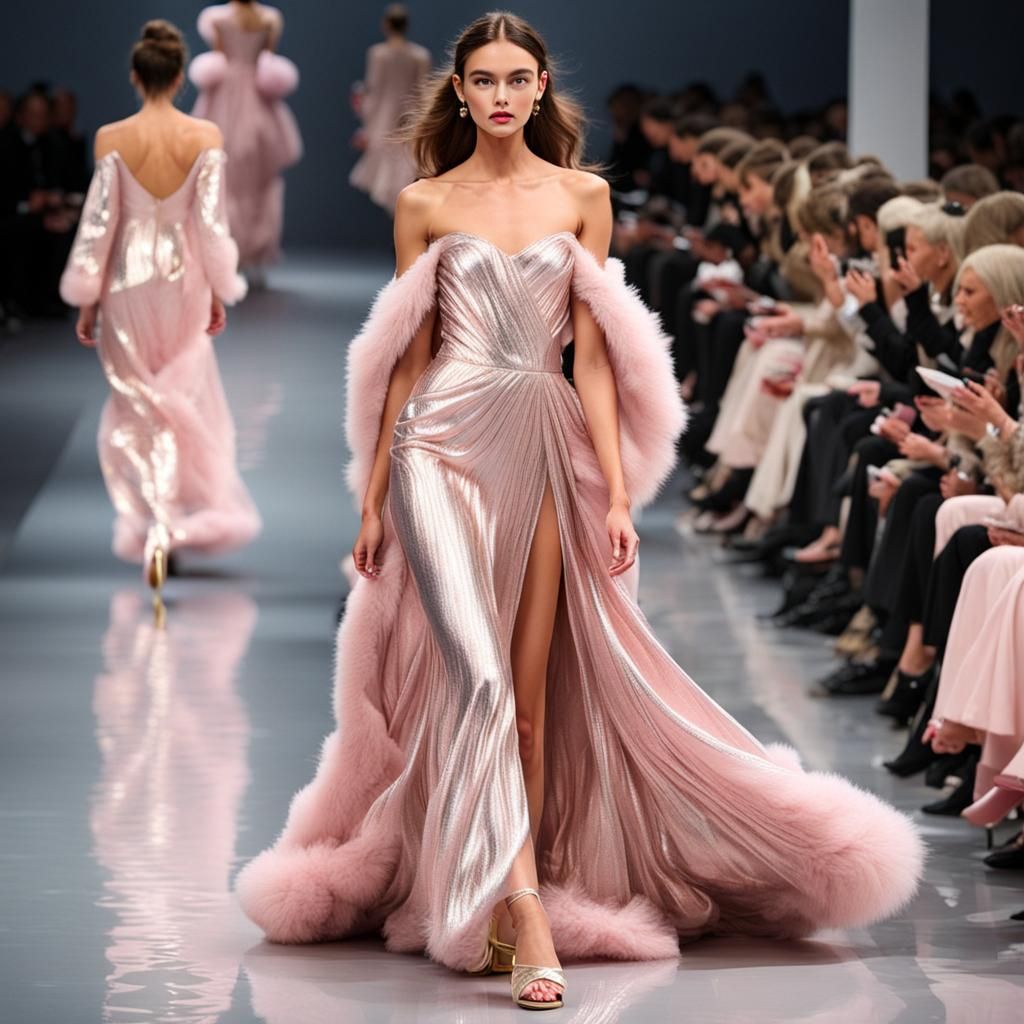 Light Pink Loose Fitting Evening Gown Realistic & Creative. Redone ...