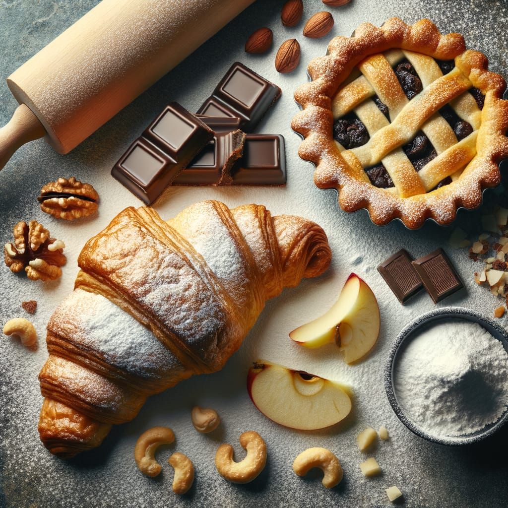 Delicious Baked Goods in a Whimsical Bakery Scene - AI Art
