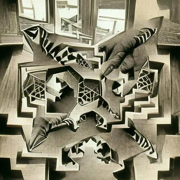 M.C.Escher geometry - AI Generated Artwork - NightCafe Creator
