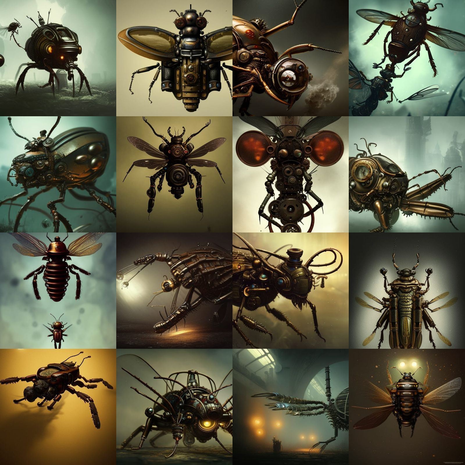 Steam punk (insect) made of watch parts, macro photography a ...