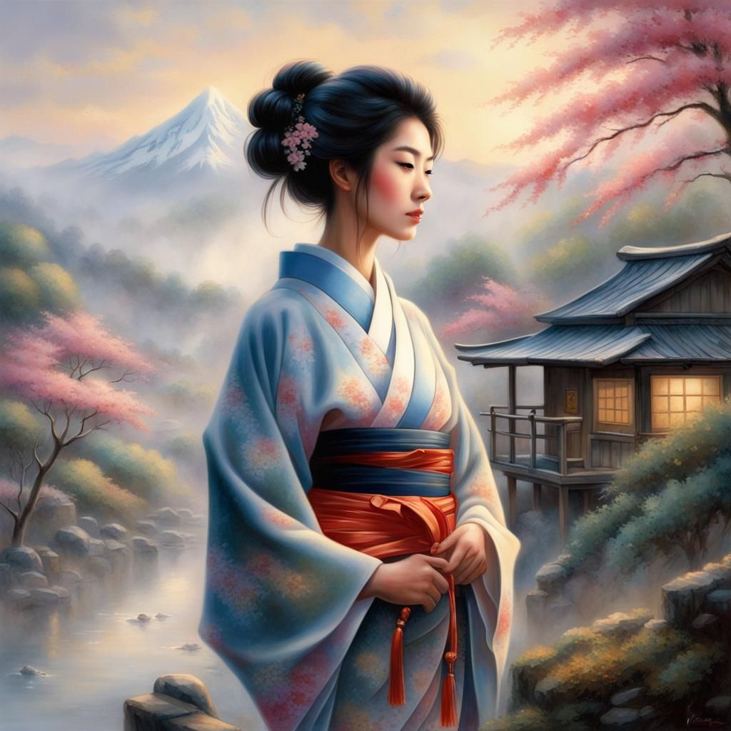 Beautiful Portrait During the Edo Period - AI Generated Artwork ...