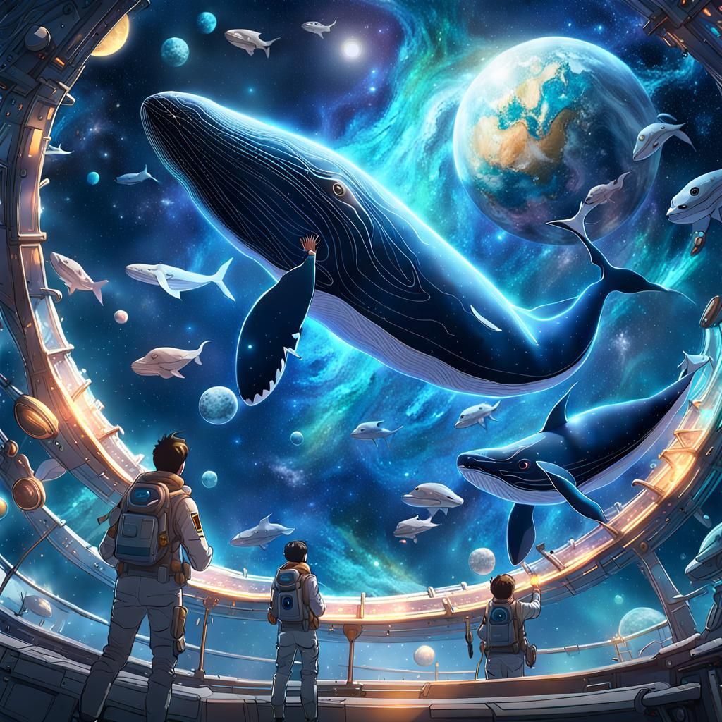 whales in space - AI Generated Artwork - NightCafe Creator