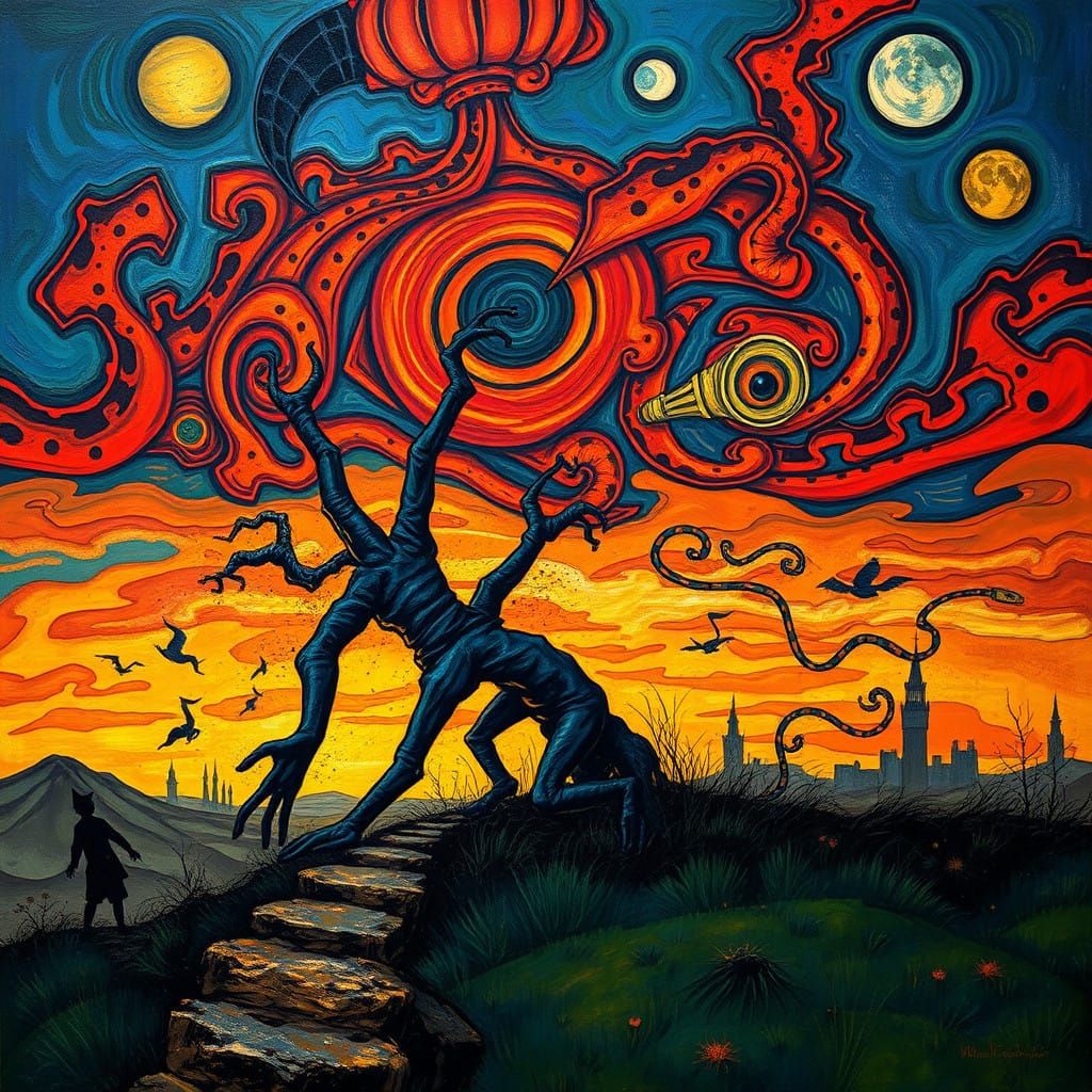 Surreal Art Mashup in Deep Color, Fantasy Concept ... - AI Art