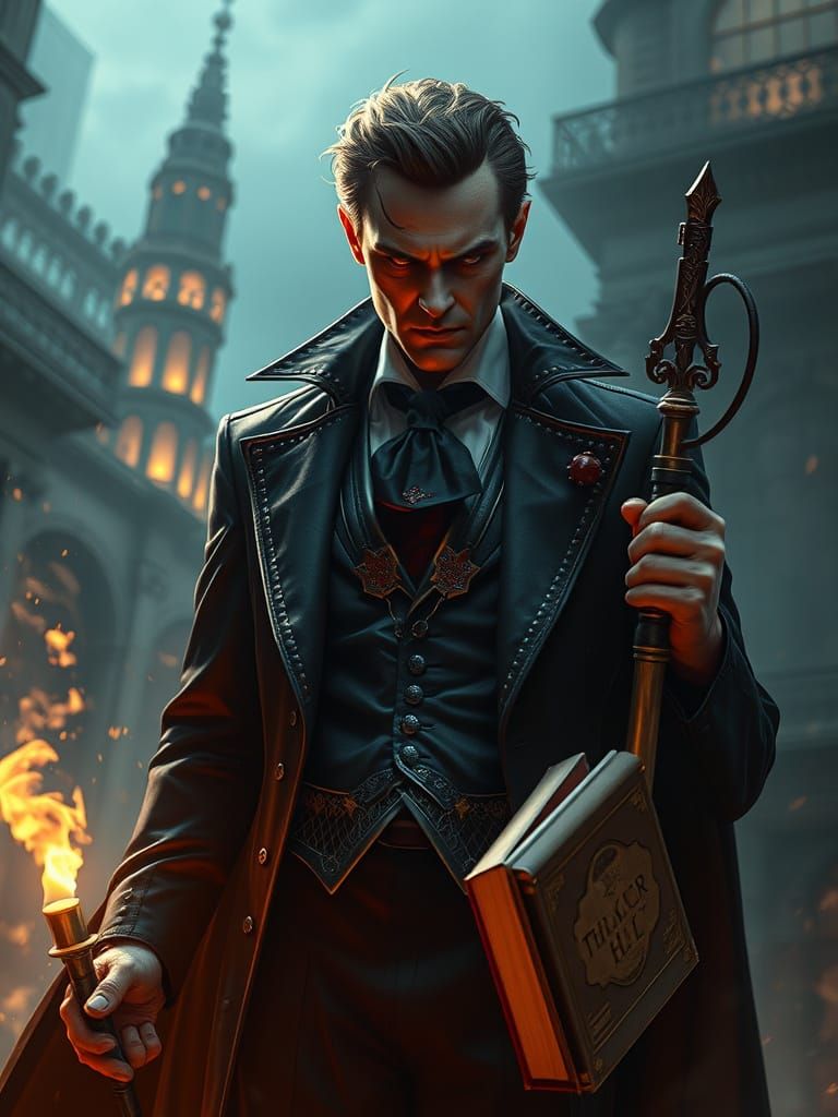 Modern Vampire Banker in Epic Cinematic Style - AI Art