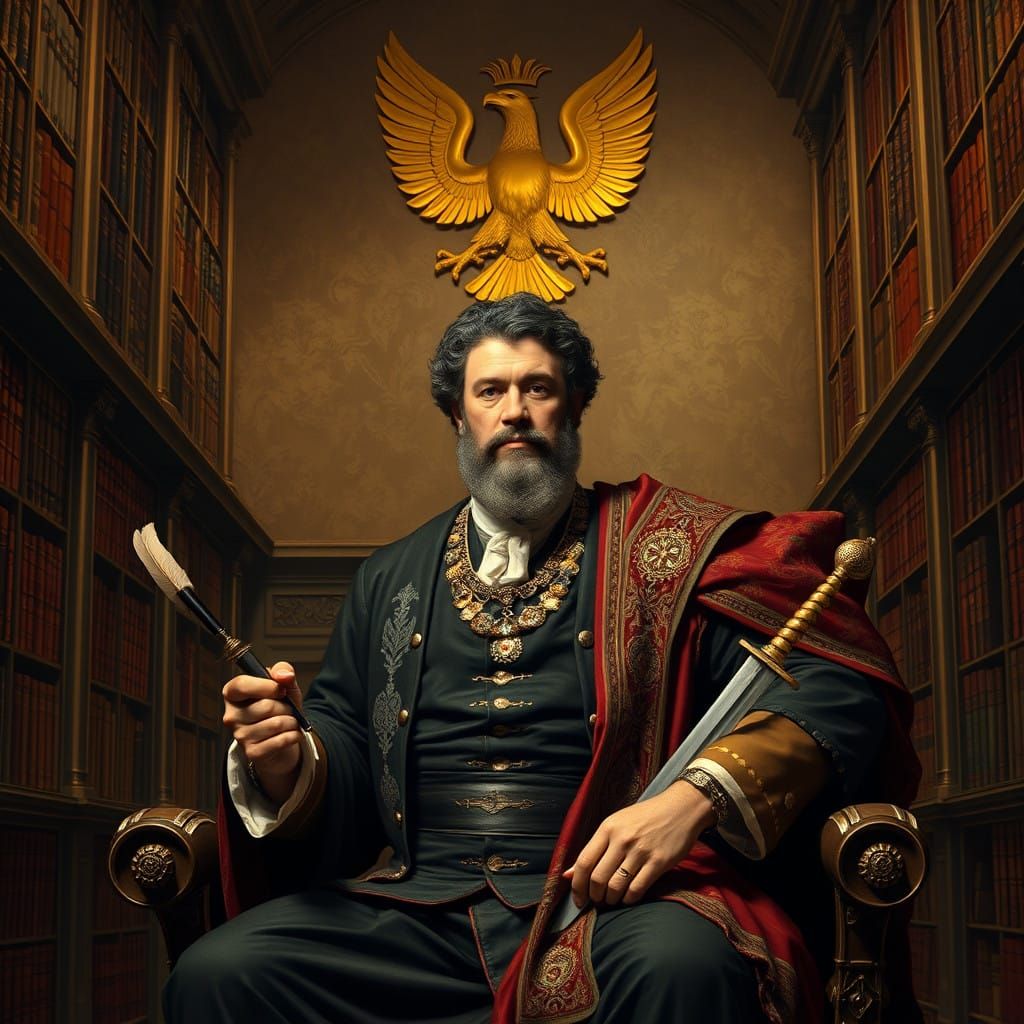 Elegant Portrait of Archon Marcus Aurelius in Impe... - AI Art