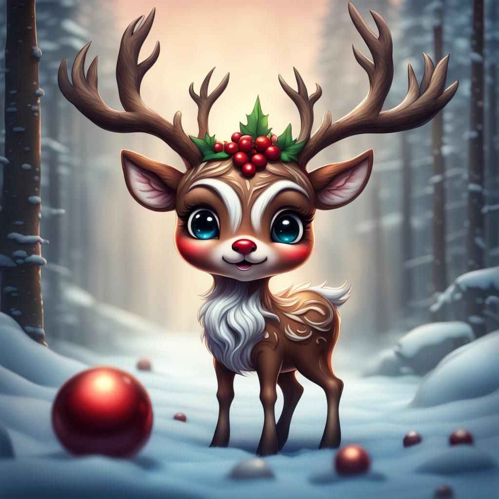 Rudolf the red-nosed reindeer - AI Generated Artwork - NightCafe Creator