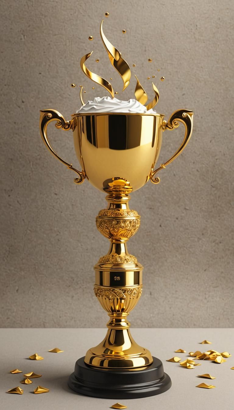 golden cup of the "555" challenge - AI Generated Artwork - NightCafe ...