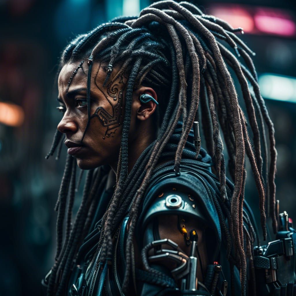 Cyberpunk Cyborg Ninja Dreadlocks - AI Generated Artwork - NightCafe ...