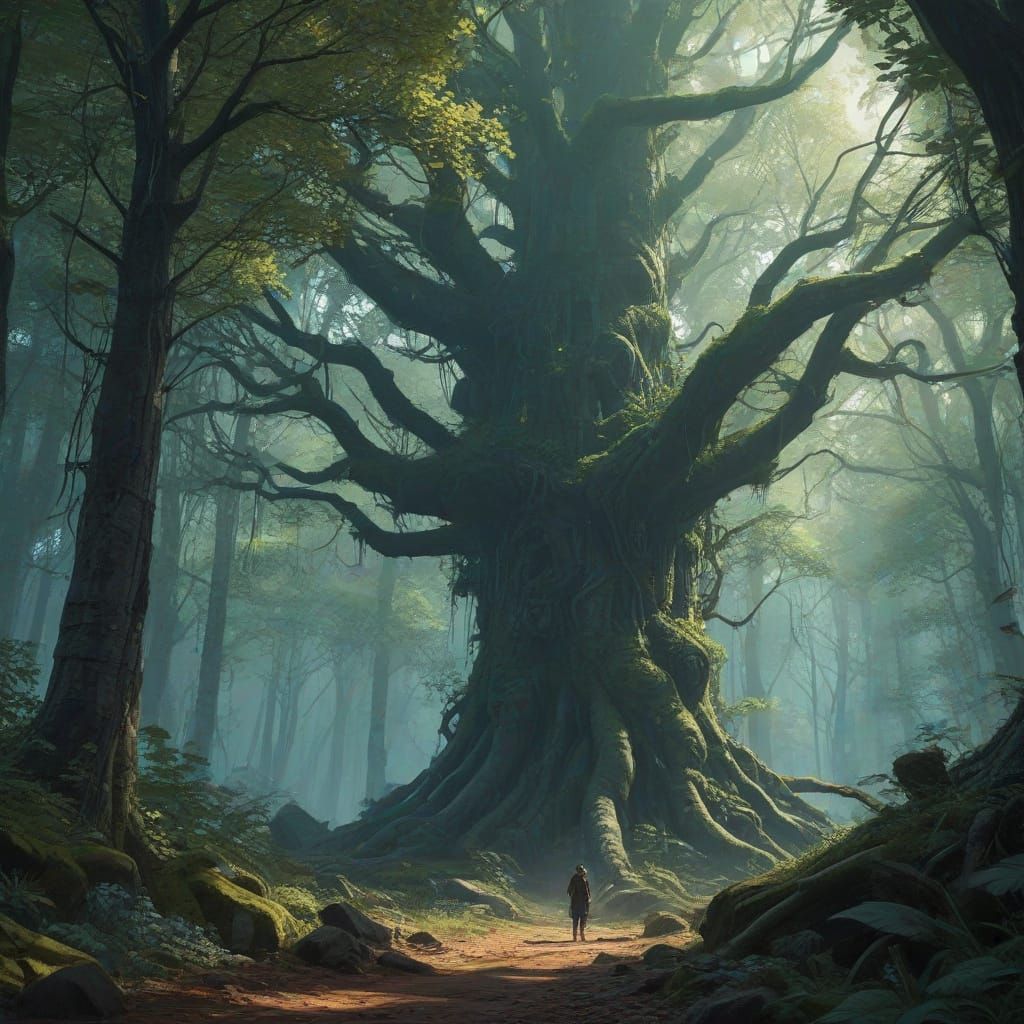 Old Forest 2 - Mystical Forest with Twisted Trees and Pixie ...