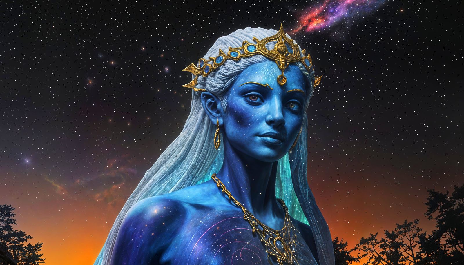 The Visitor from Afar - Vibrant Impasto Hallucination Swirli...