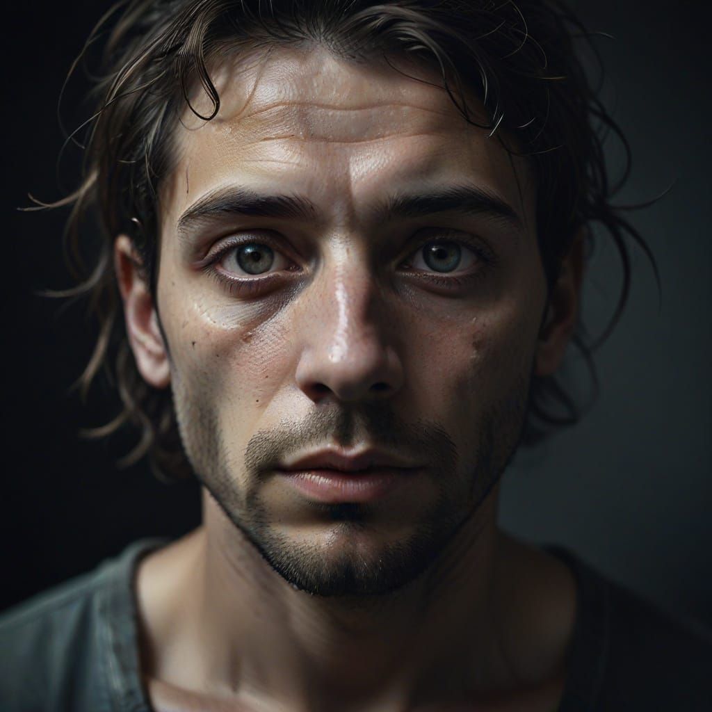 Very strange image - Portrait of Intense Human Emotion in M...