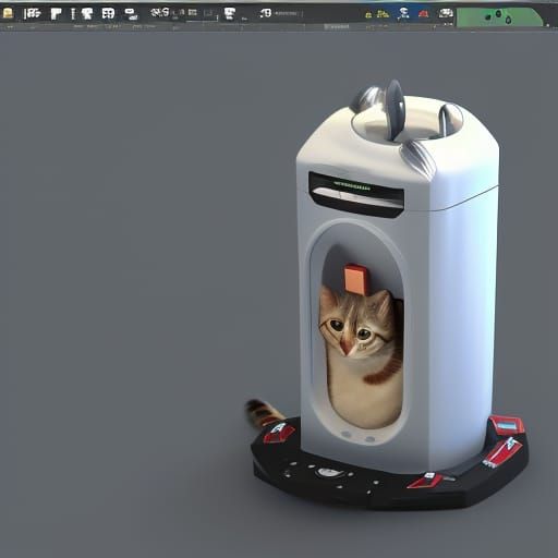 Household Machine to pet a cat on demand. Rube goldberg, linkages ...