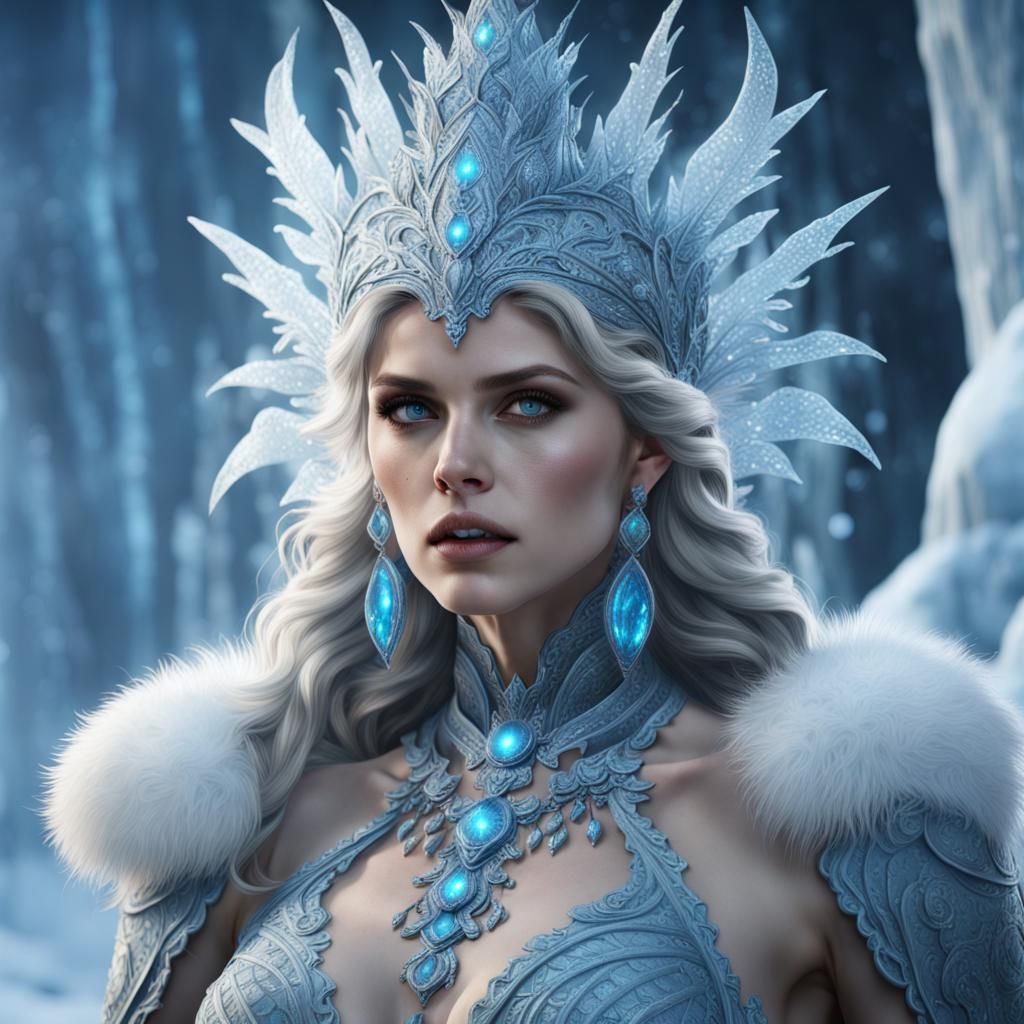 Ice goddess Alexandra Daddario - AI Generated Artwork - NightCafe Creator