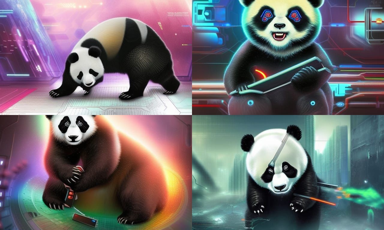 Cyborg Panda - AI Generated Artwork - NightCafe Creator
