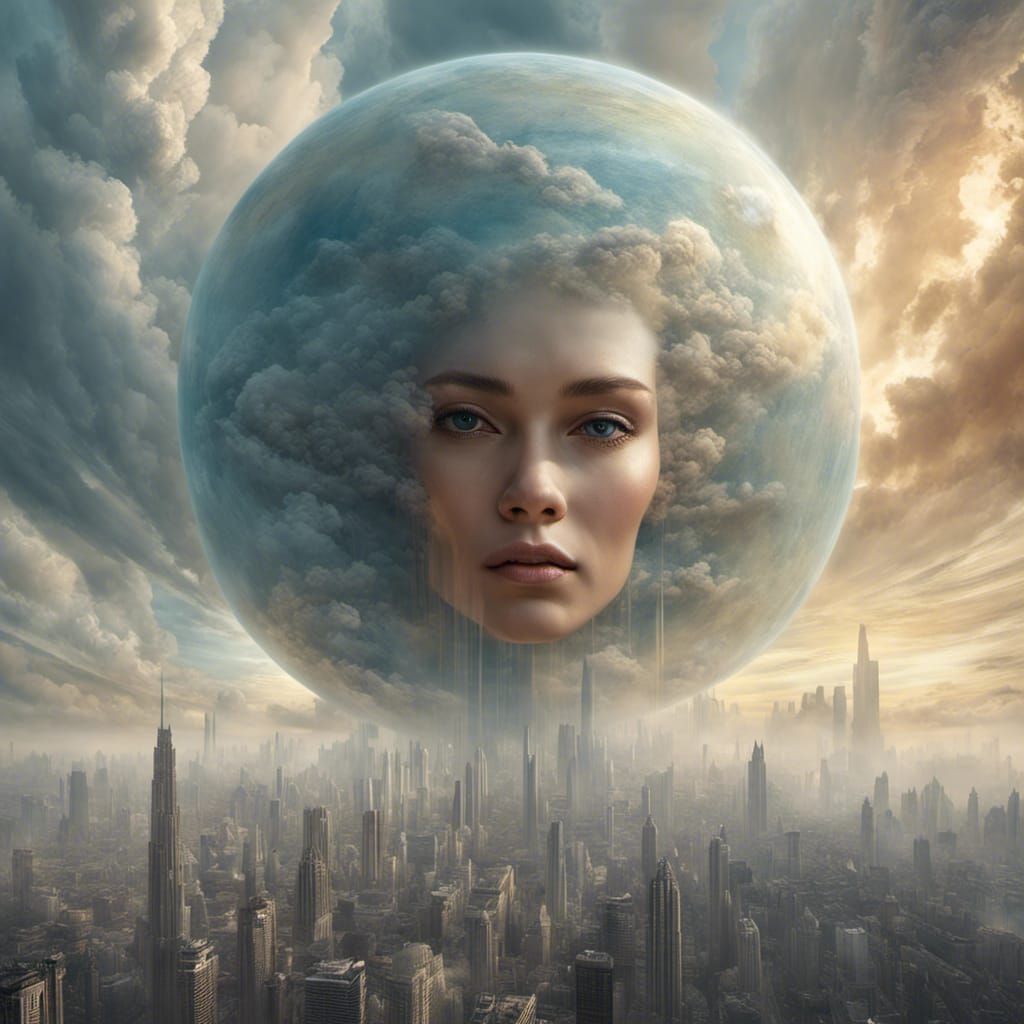 A Head In The Clouds - AI Generated Artwork - NightCafe Creator