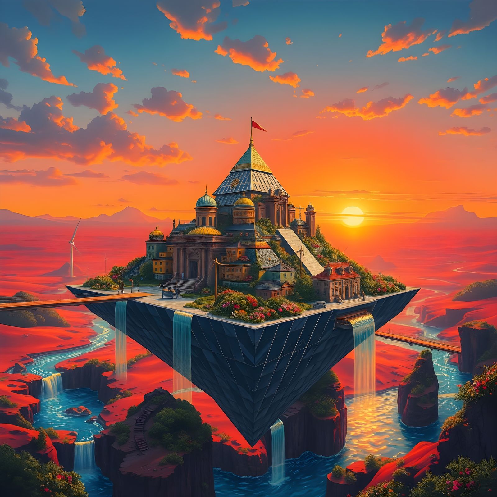 Solarpunk Sustainable Clean Energy Station v6