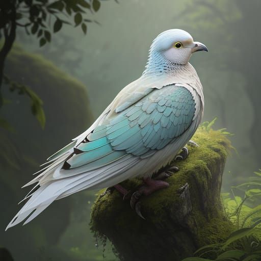 Hyper Realistic Iridescent Doves in Golden Light - AI Art