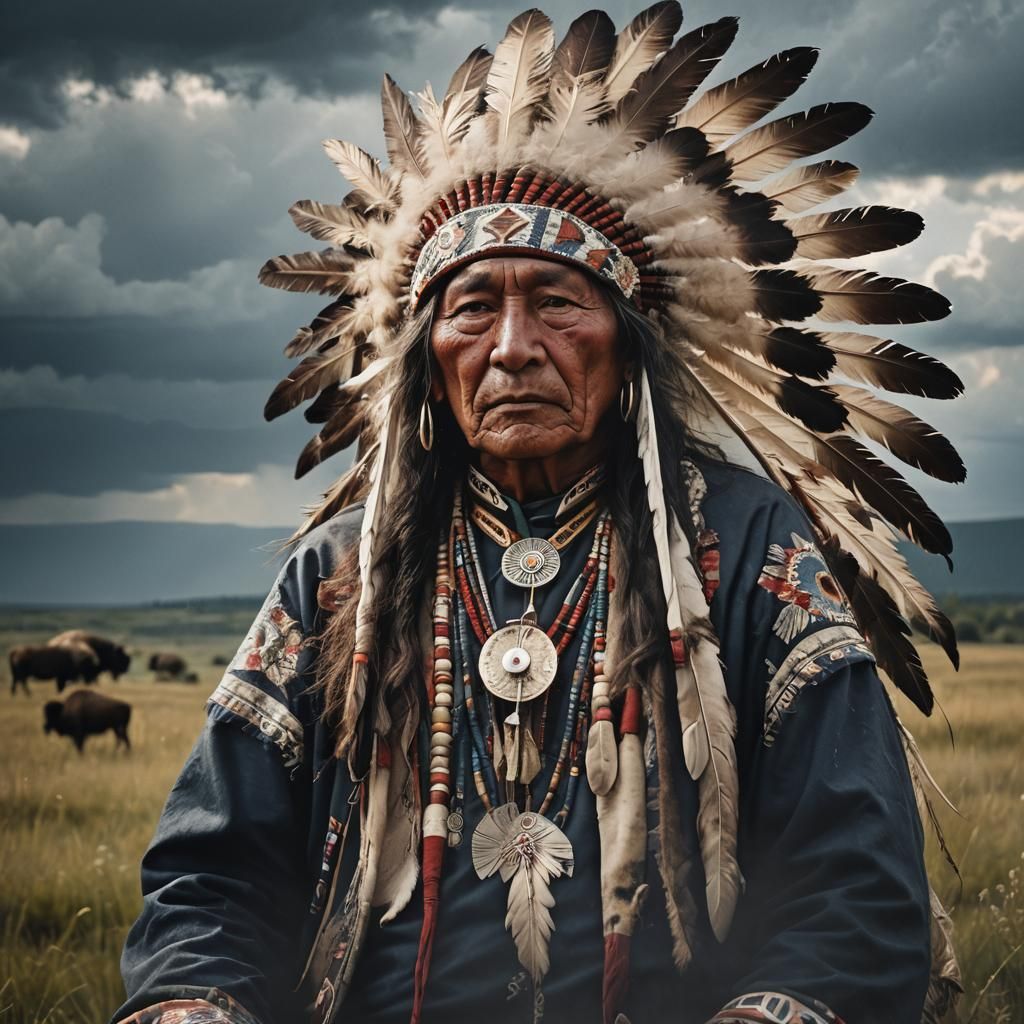 Chief Lakota Sioux - AI Generated Artwork - NightCafe Creator
