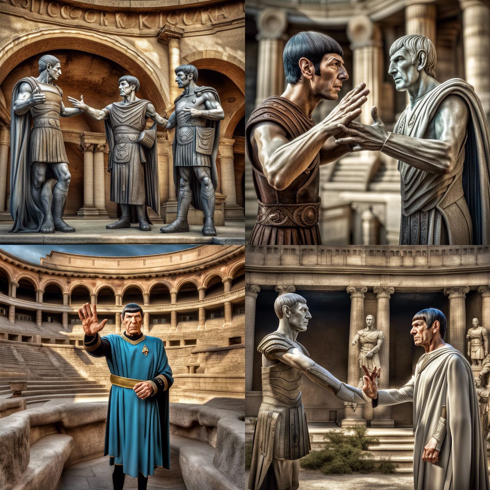 Mr Spock from Star Trek meets Julius Caesar in a Roman amphitheatre in ...