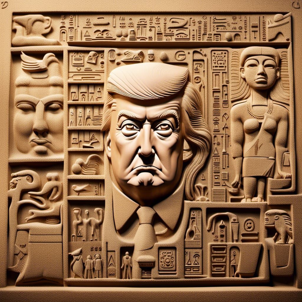 Donald Trump hieroglyphics - AI Generated Artwork - NightCafe Creator