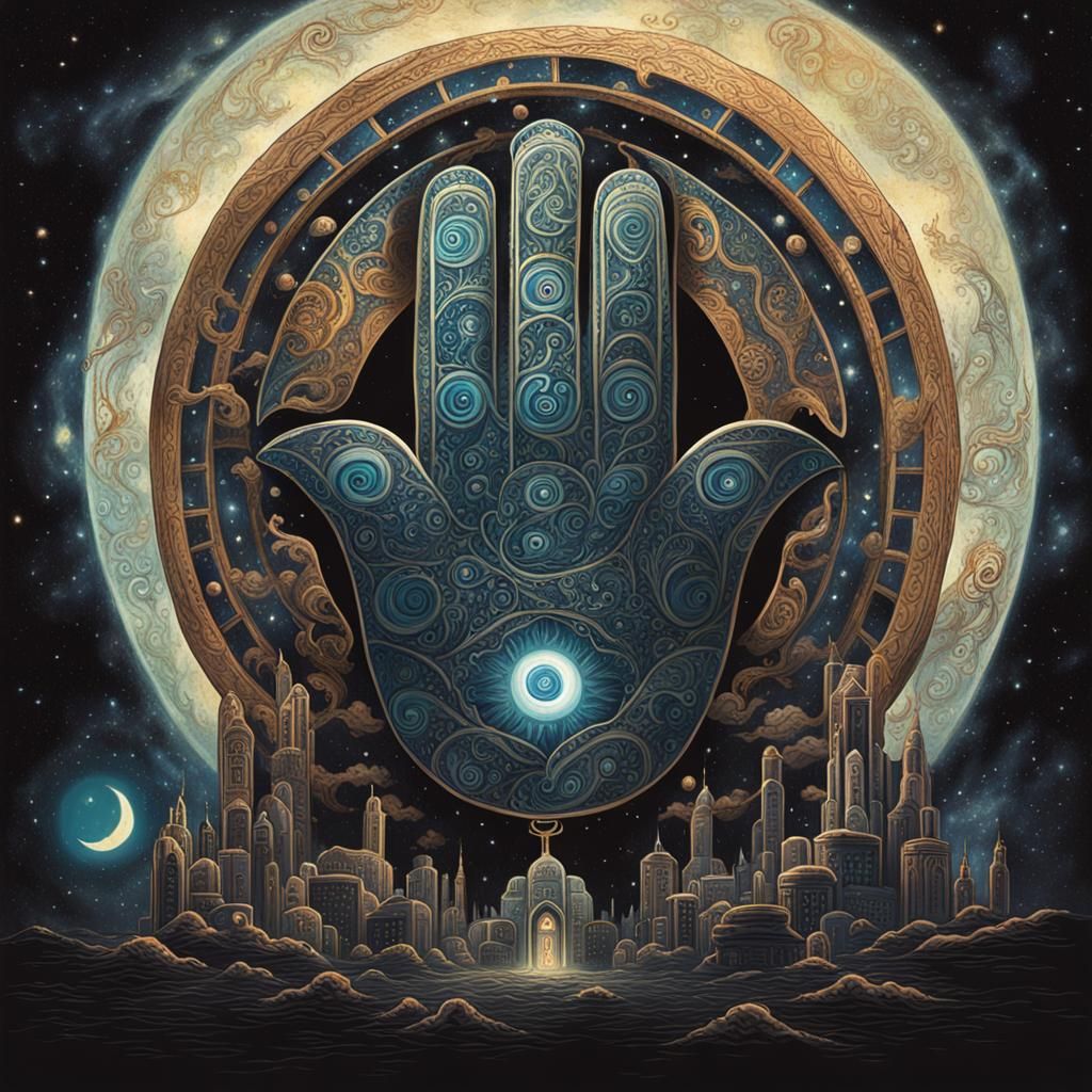 A hamsa Cosmic horror - AI Generated Artwork - NightCafe Creator