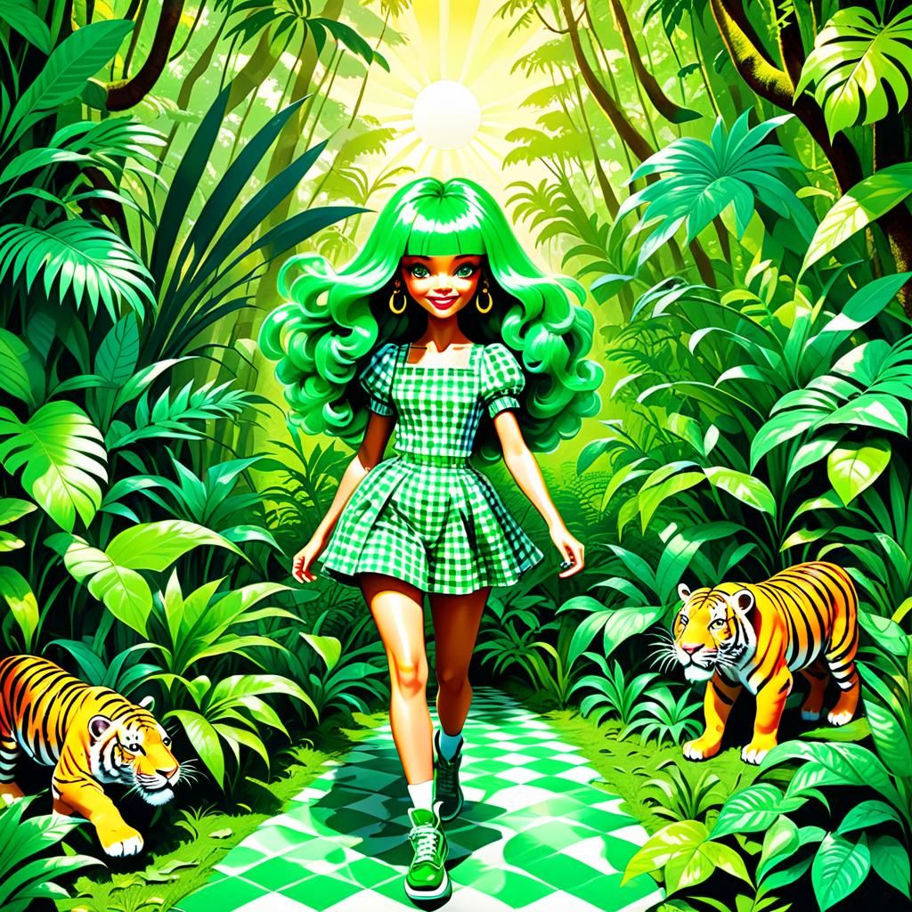 Her Checkered Path - AI Generated Artwork - NightCafe Creator