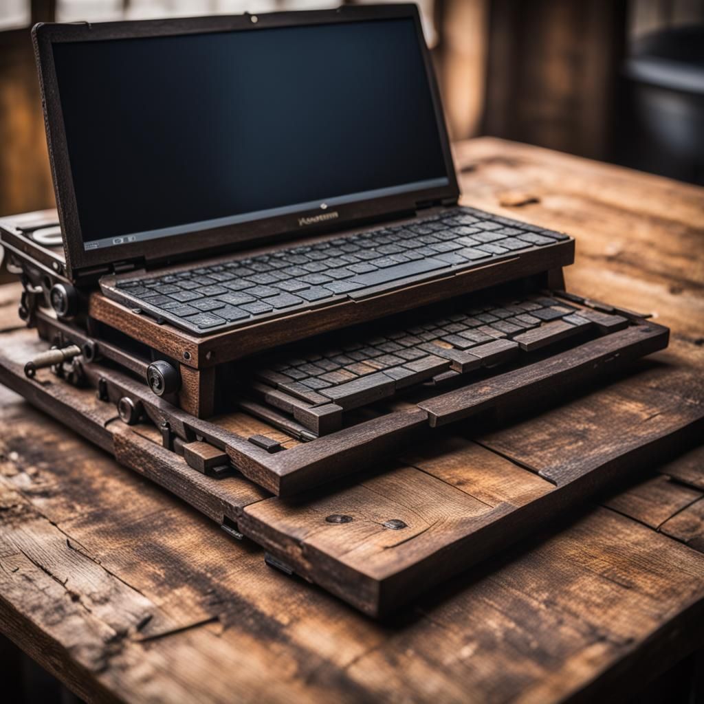 A ancient laptop - AI Generated Artwork - NightCafe Creator