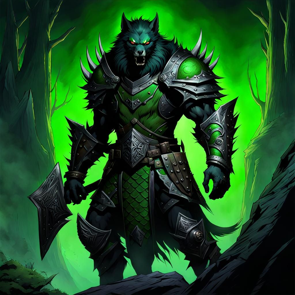 Green Werewolf - AI Generated Artwork - NightCafe Creator