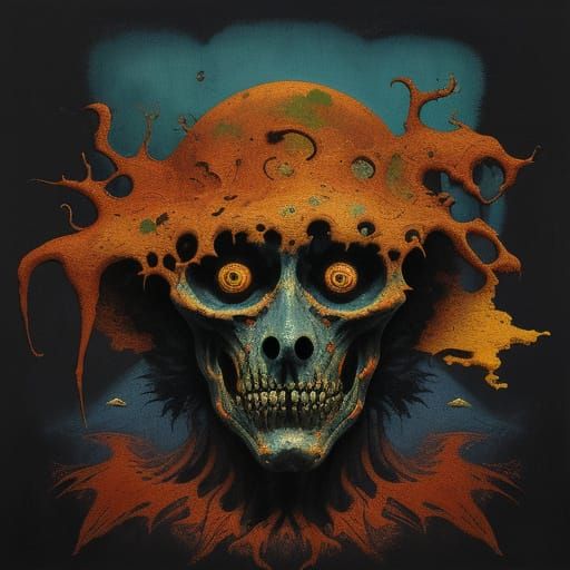 Surreal Gouache Masterpiece: Sack Man in Dark Land... - AI Art