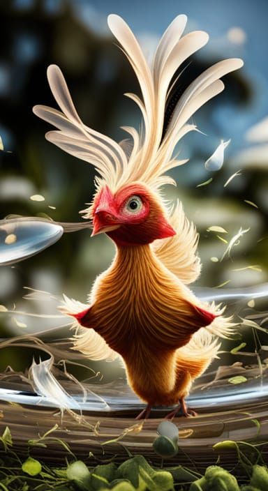 Chickens doing backflips - AI Generated Artwork - NightCafe Creator